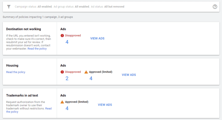 How to Fix Google Ads Disapprovals - Ten Thousand Foot View